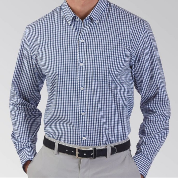 Cutter & Buck | Shirts | Cutter Buck Mens Blue White Check Gingham Long ...